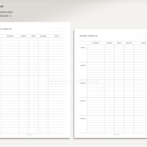 Weekly Budget Check-in | A4, US Letter Printable Planner Inserts ...