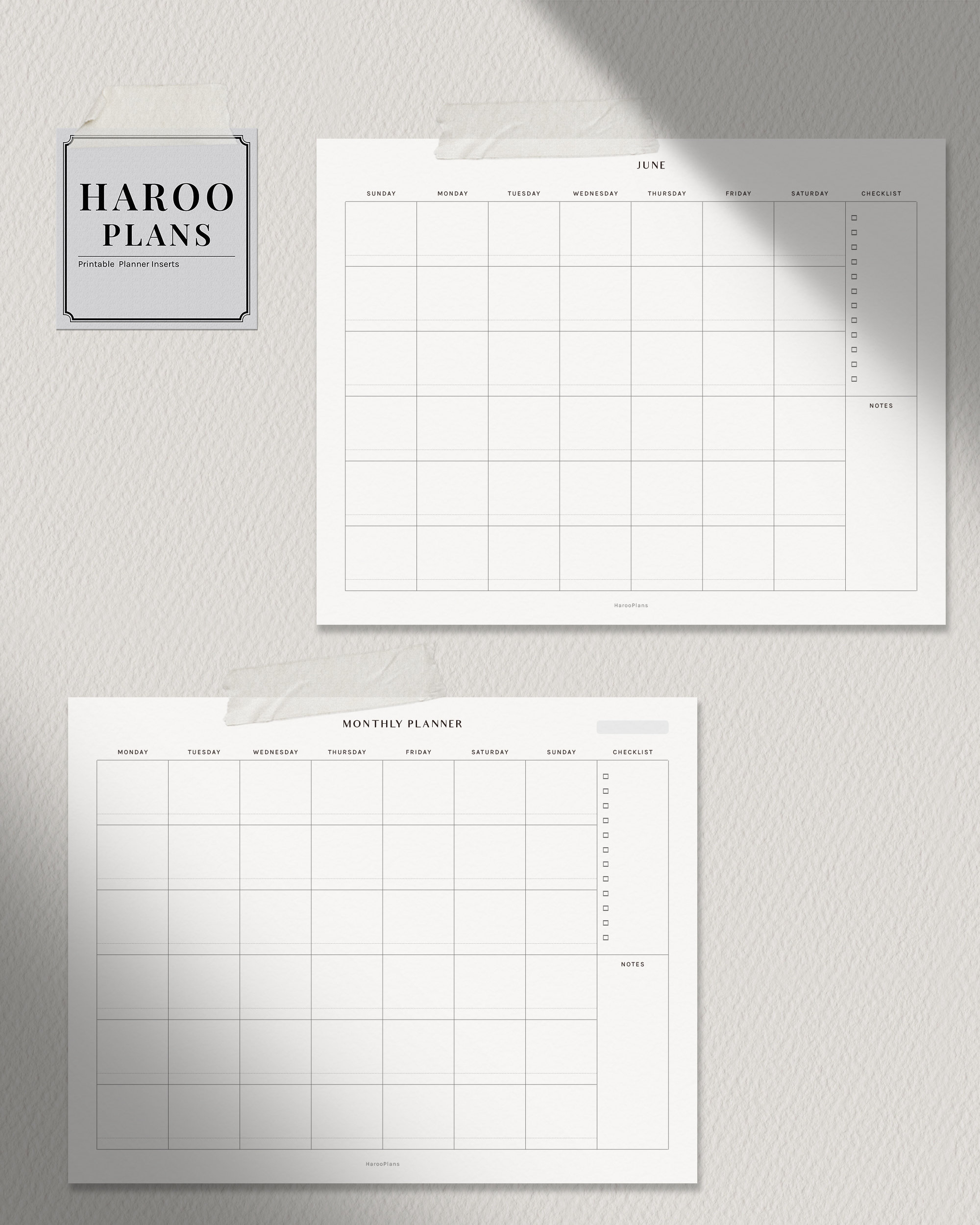 Undated Monthly Planner Printable | A4, US Letter | Blank Calendar ...