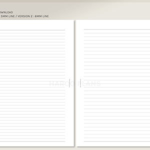 Basic Notes Paper Set | A5 Printable Planner Inserts | Blank Study Idea ...