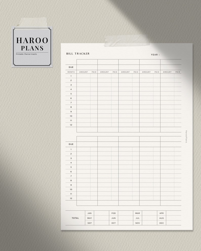 Bill Tracker A5 Ring Printable Planner Inserts Spending - Etsy