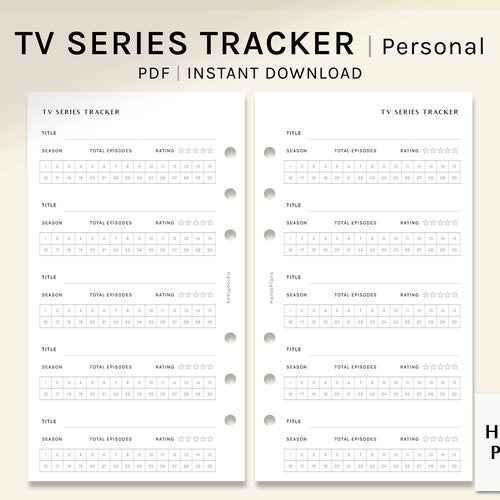 TV Show Journal Printable Inserts A5 TV Series Review - Etsy