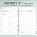 Contact List Sheet | Half-letter Printable Planner Inserts | Phone ...