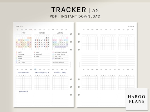Monthly Tracker A5 Printable Planner Inserts Task Chores - Etsy