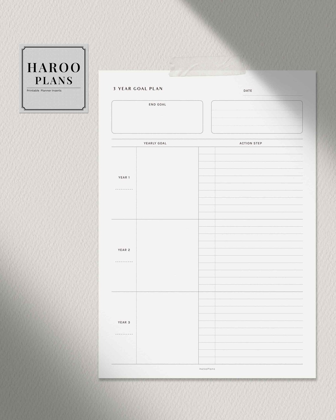 3 and 5 Year Goal Planner | A4, US Letter Printable Inserts | Life ...