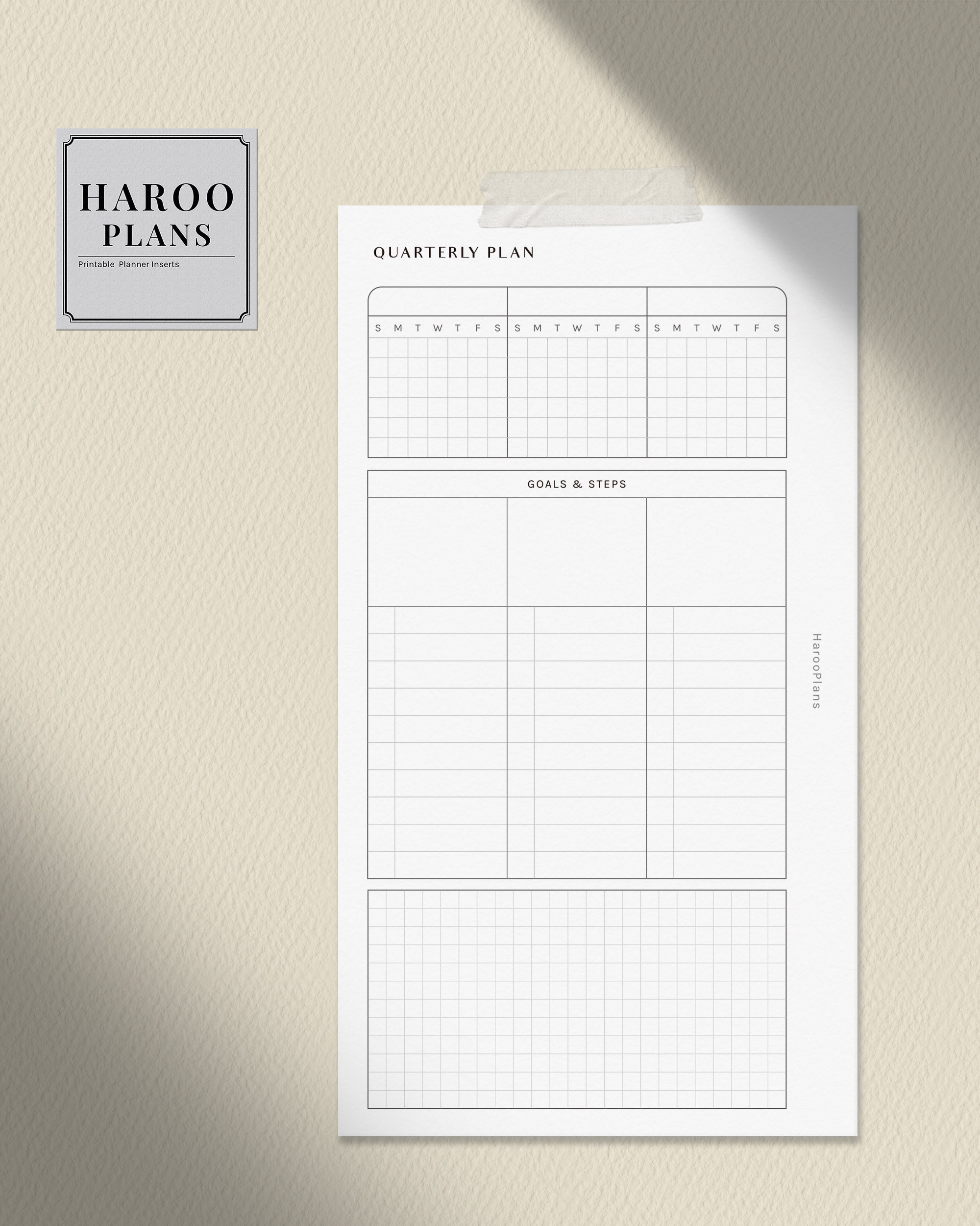 Quarterly Planner Personal Printable Inserts 3 Months Goal | Etsy