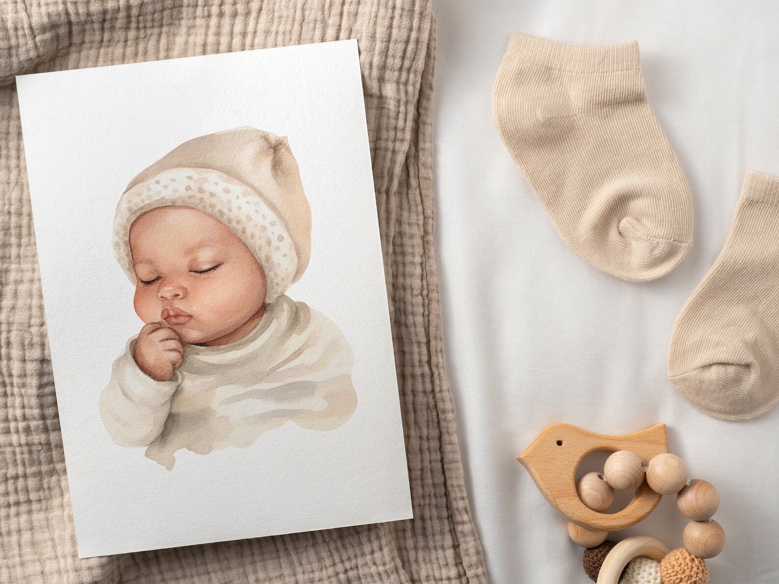 Watercolor Newborn Baby Clipart Bundle for Baby Shower Invitation Cute ...