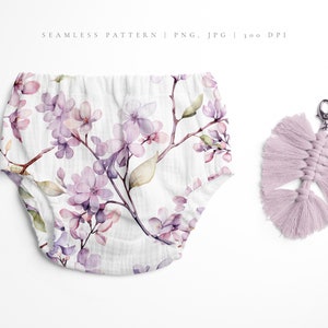Purple Lilac Digital Paper - Nursery Decor - Floral Seamless Pattern ...