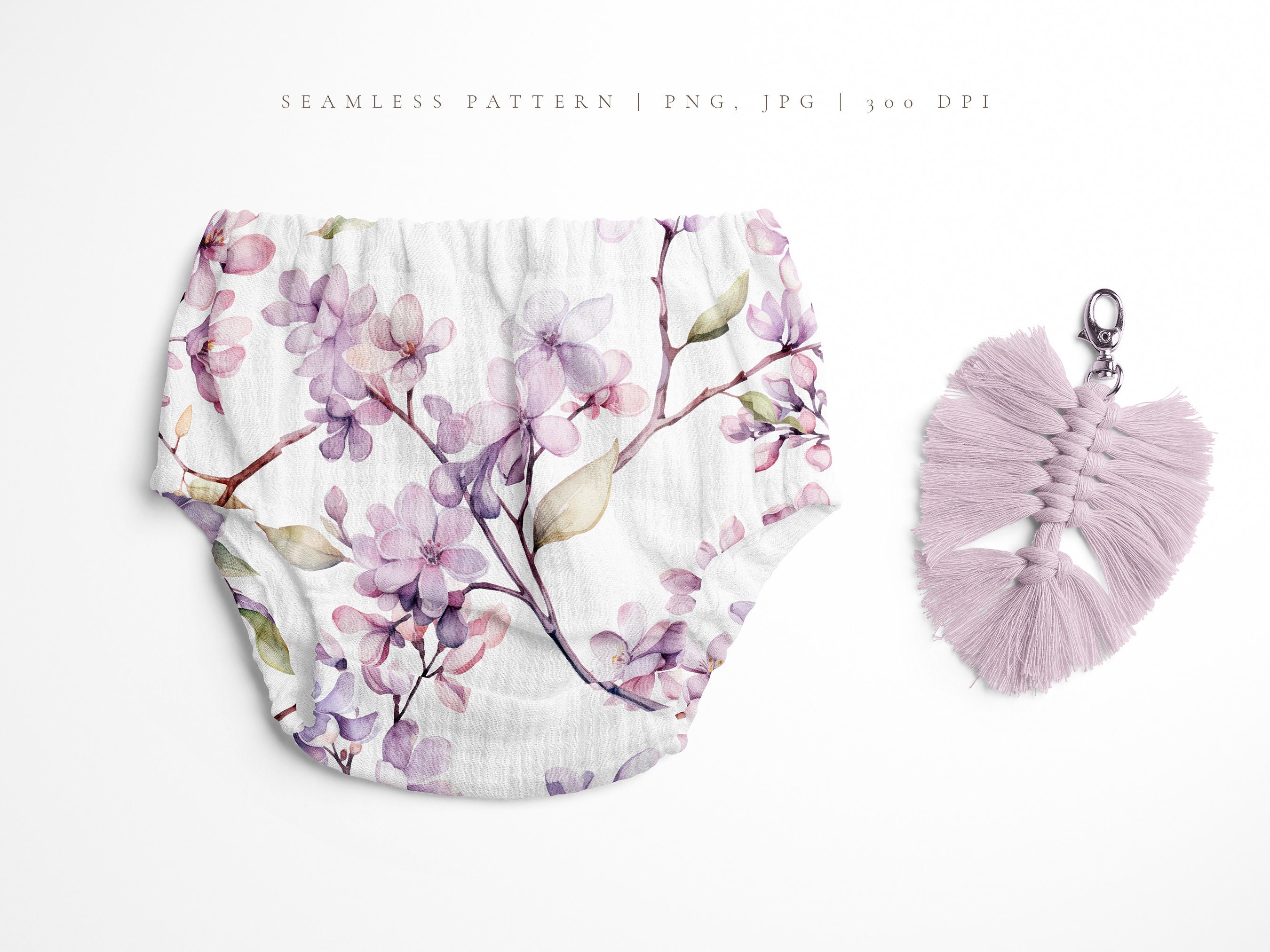 Purple Lilac Digital Paper - Nursery Decor - Floral Seamless Pattern ...