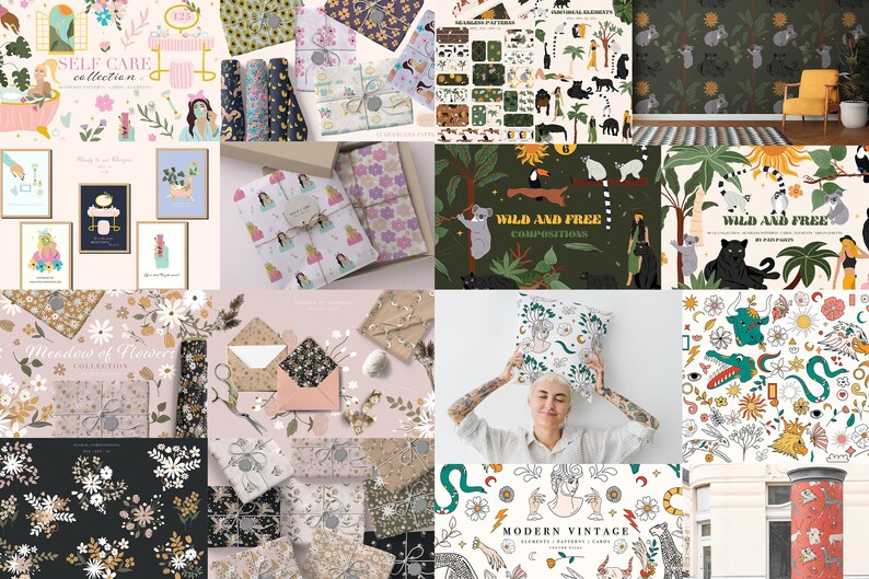 Grand Bundle Digital Clipart and Pattern Graphic Bundle Vector File ...