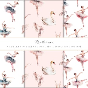 Watercolor Ballerina Digital Paper Set - Digital Download - Nursery ...