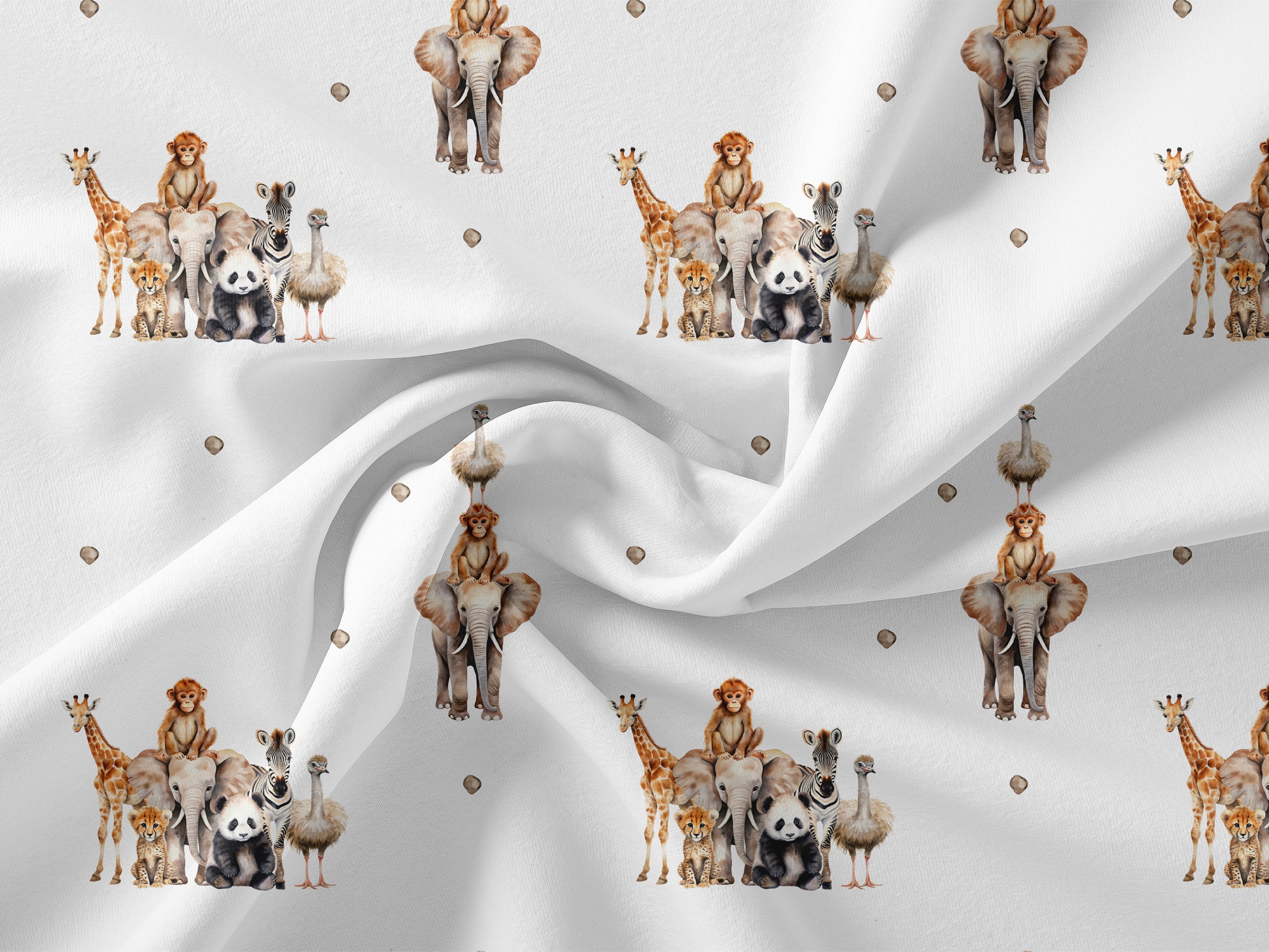 Watercolor Safari Animals Digital Paper Digital Background Seamless ...