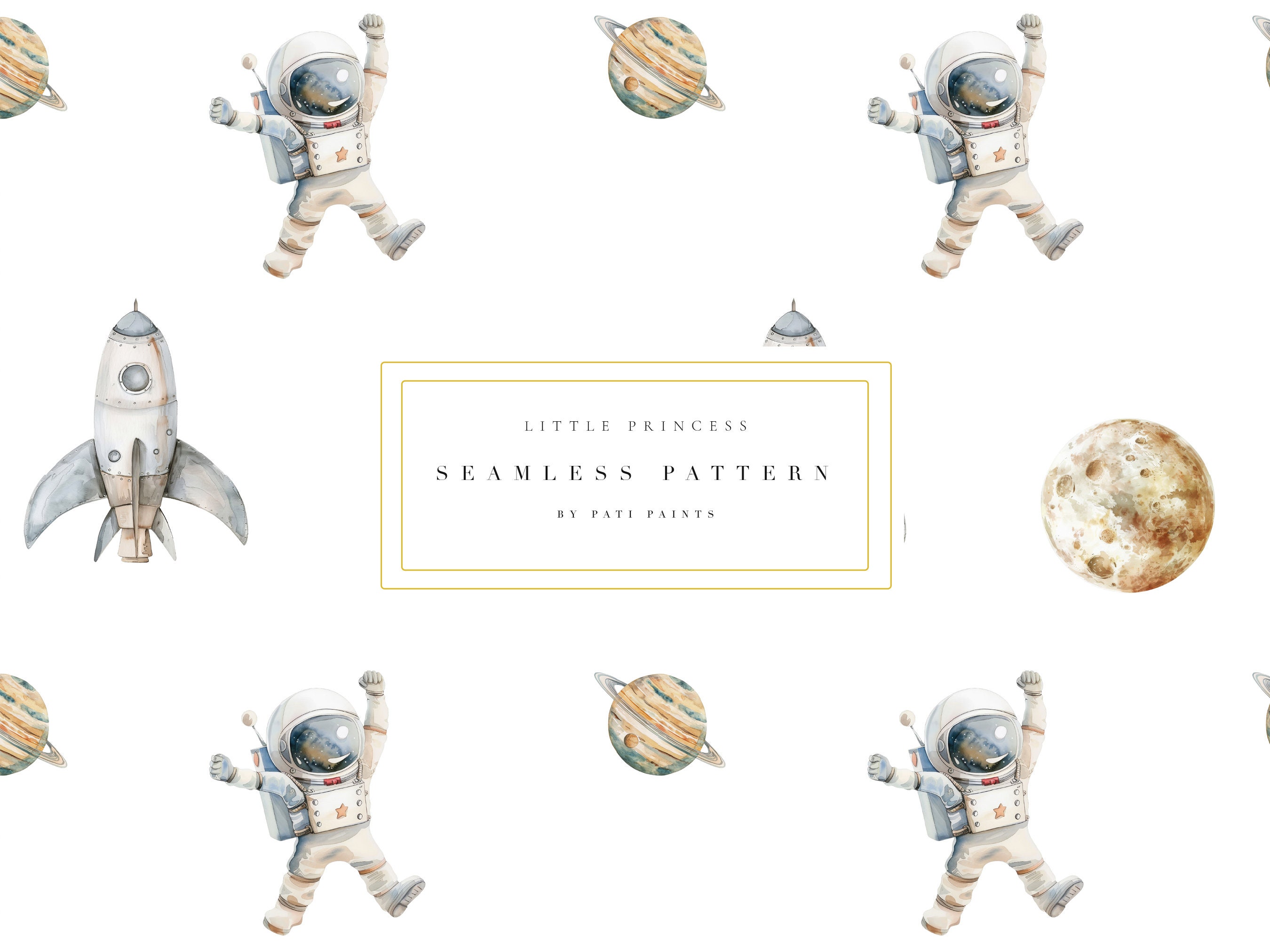 Watercolor Space Digital Paper Digital Background Nursery Seamless ...