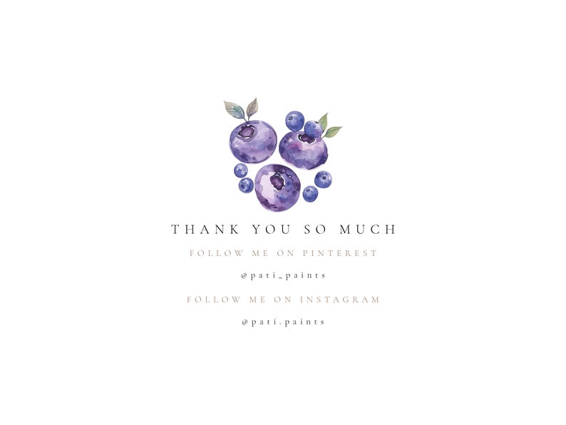 Watercolor Blueberry Digital Paper - Fruit Seamless Pattern - Watecolor ...