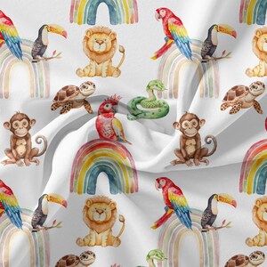 Watercolor Baby Jungle Digital Paper - Scrapbook for Kids - Seamless ...
