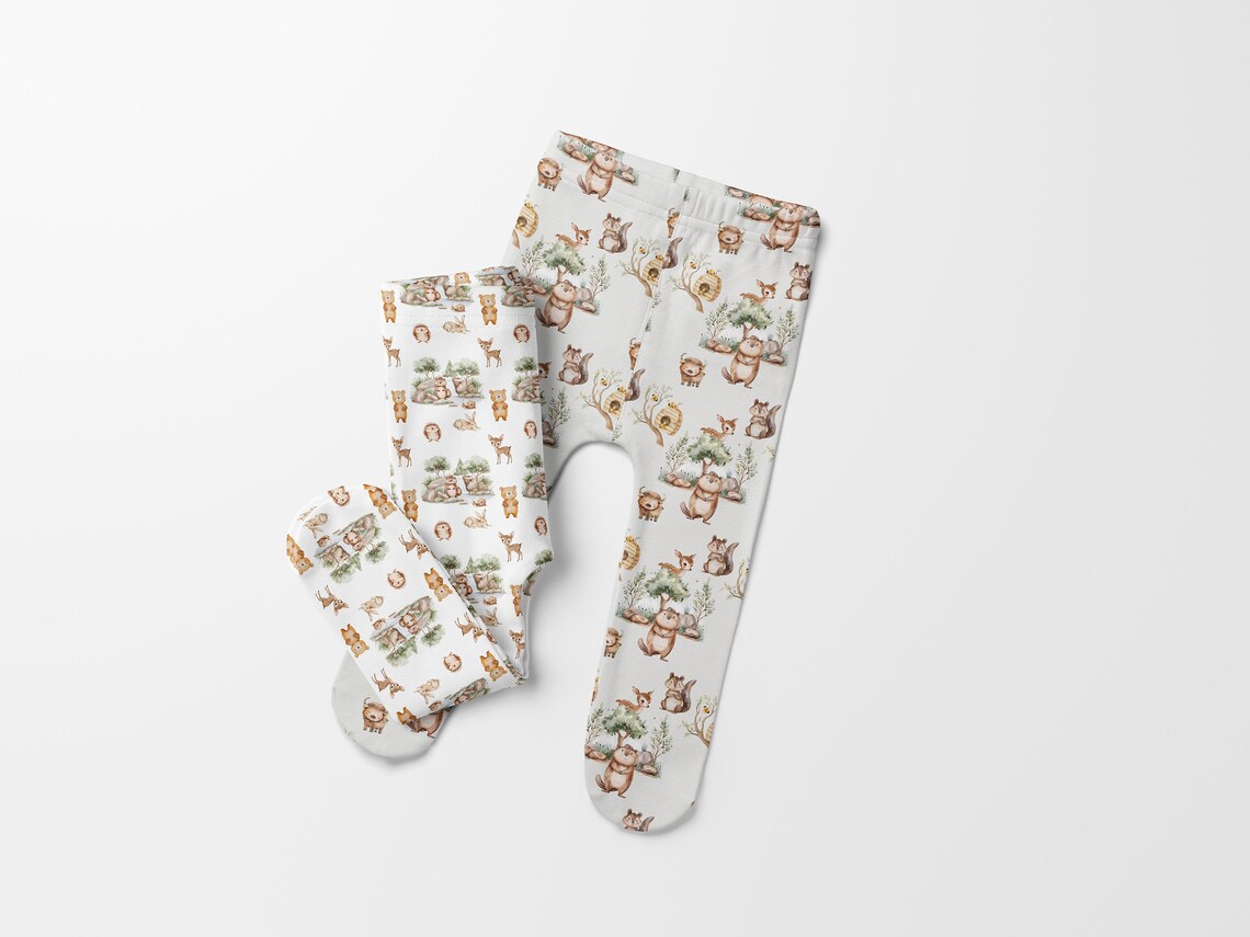 Watercolor Woodland Animal Digital Paper Set Seamless Pattern Digital ...