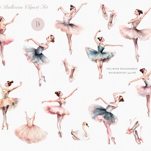 Watercolor Ballet Dancer Clipart for Commercial Use Ballerina Clipart ...