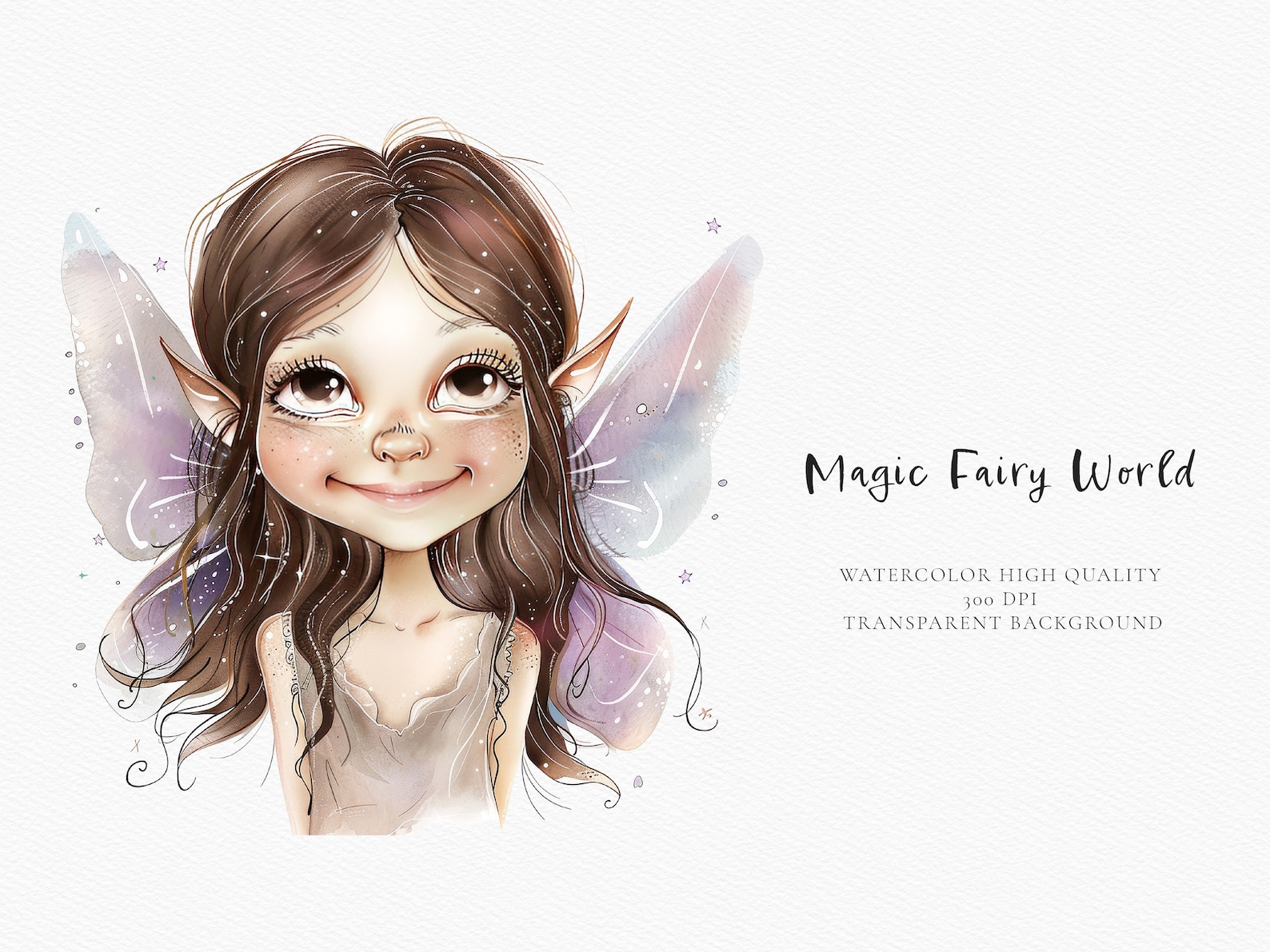 Watercolor Fairy Face Clipart Bundle Digital Download Fairy Clipart ...