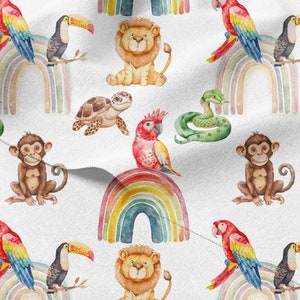 Watercolor Baby Jungle Digital Paper - Scrapbook for Kids - Seamless ...