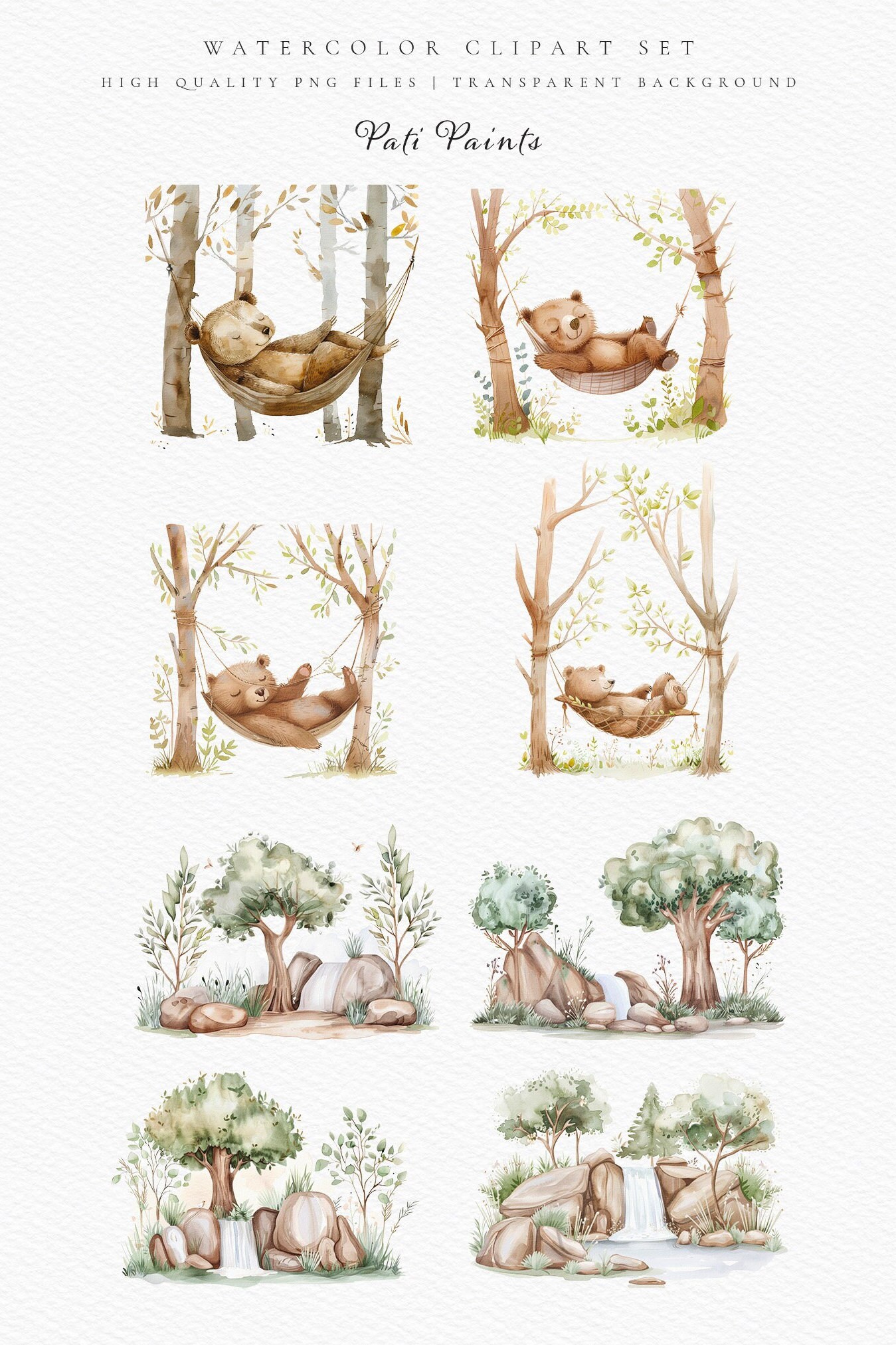 Cute Woodland Animal Clipart Bundle Nursery Baby Animal Clipart Forest ...
