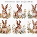 Watercolor Rabbit Clipart for Baby Shower Invite Nursery Art Happy ...