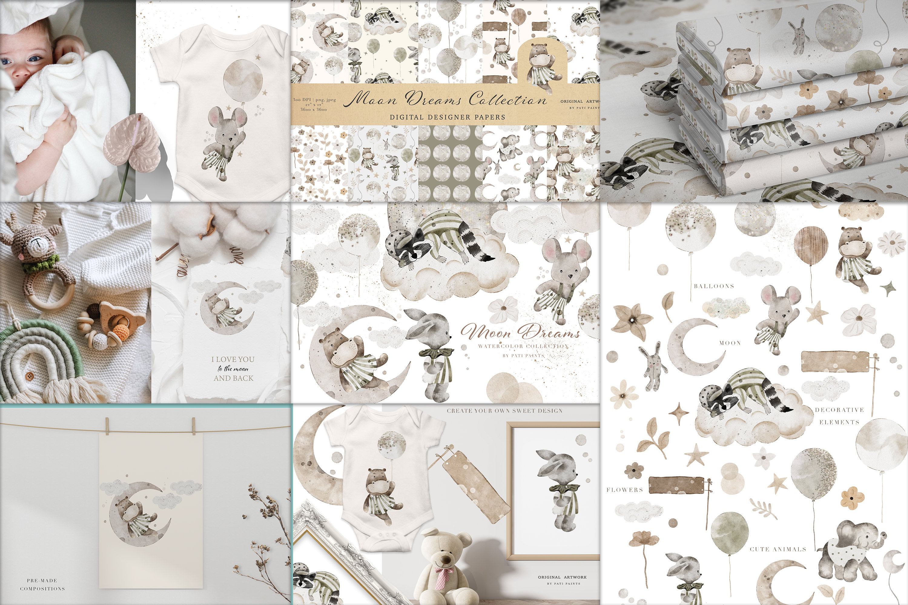 Graphic Kids Bundle Digital Watercolor Clipart Bundle - Etsy