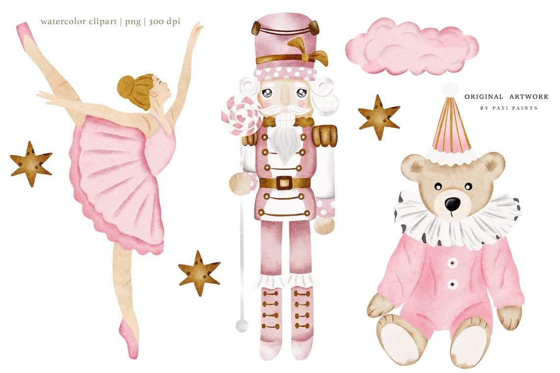 Candy Christmas Clipart Sweet Holiday Fabric Watercolor - Etsy