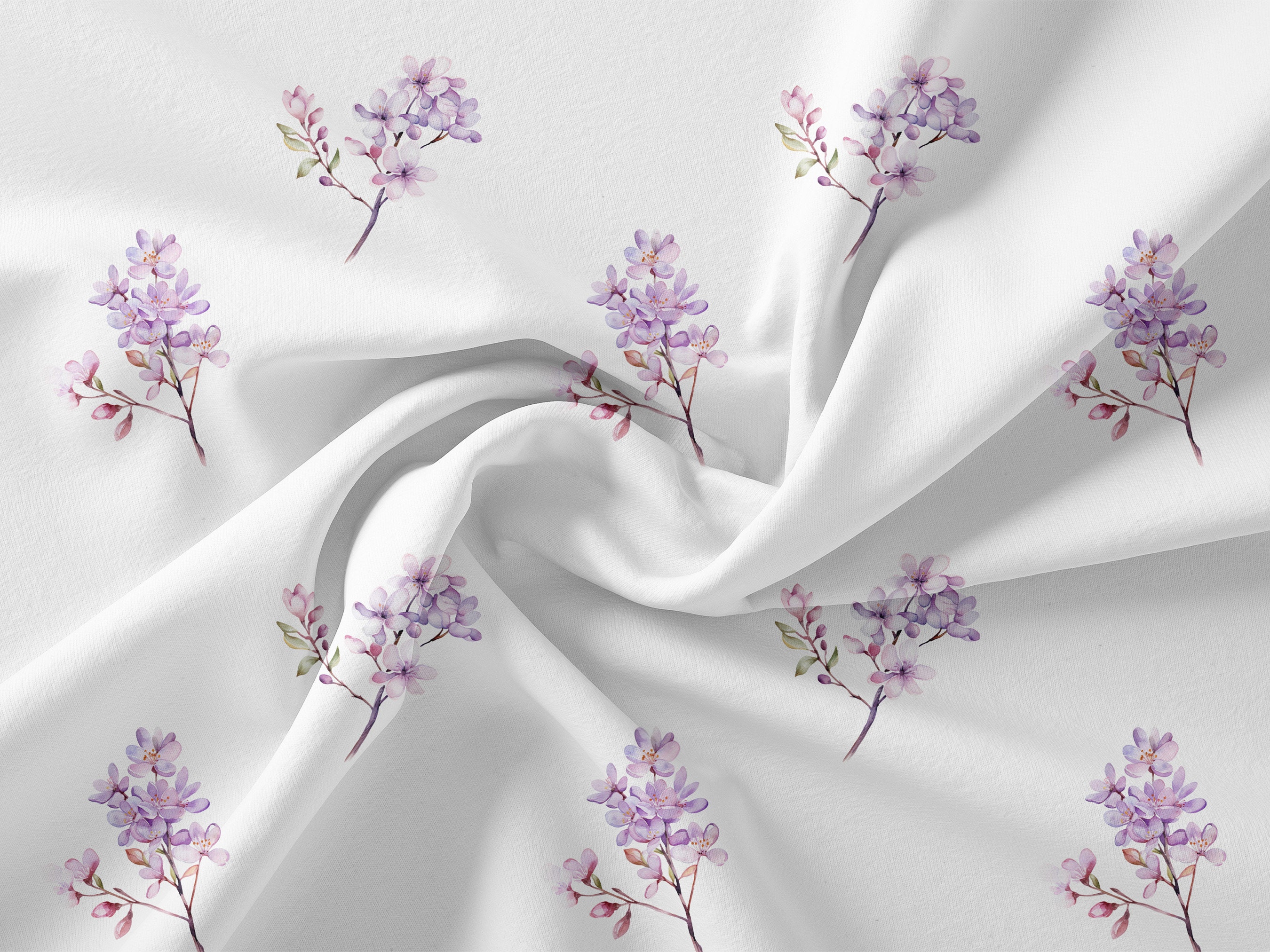 Purple Lilac Digital Paper Nursery Decor Floral Seamless Pattern ...