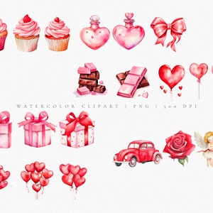 Valentines Day Clipart Set Red Heart Balloon Clipart Love Clipart ...