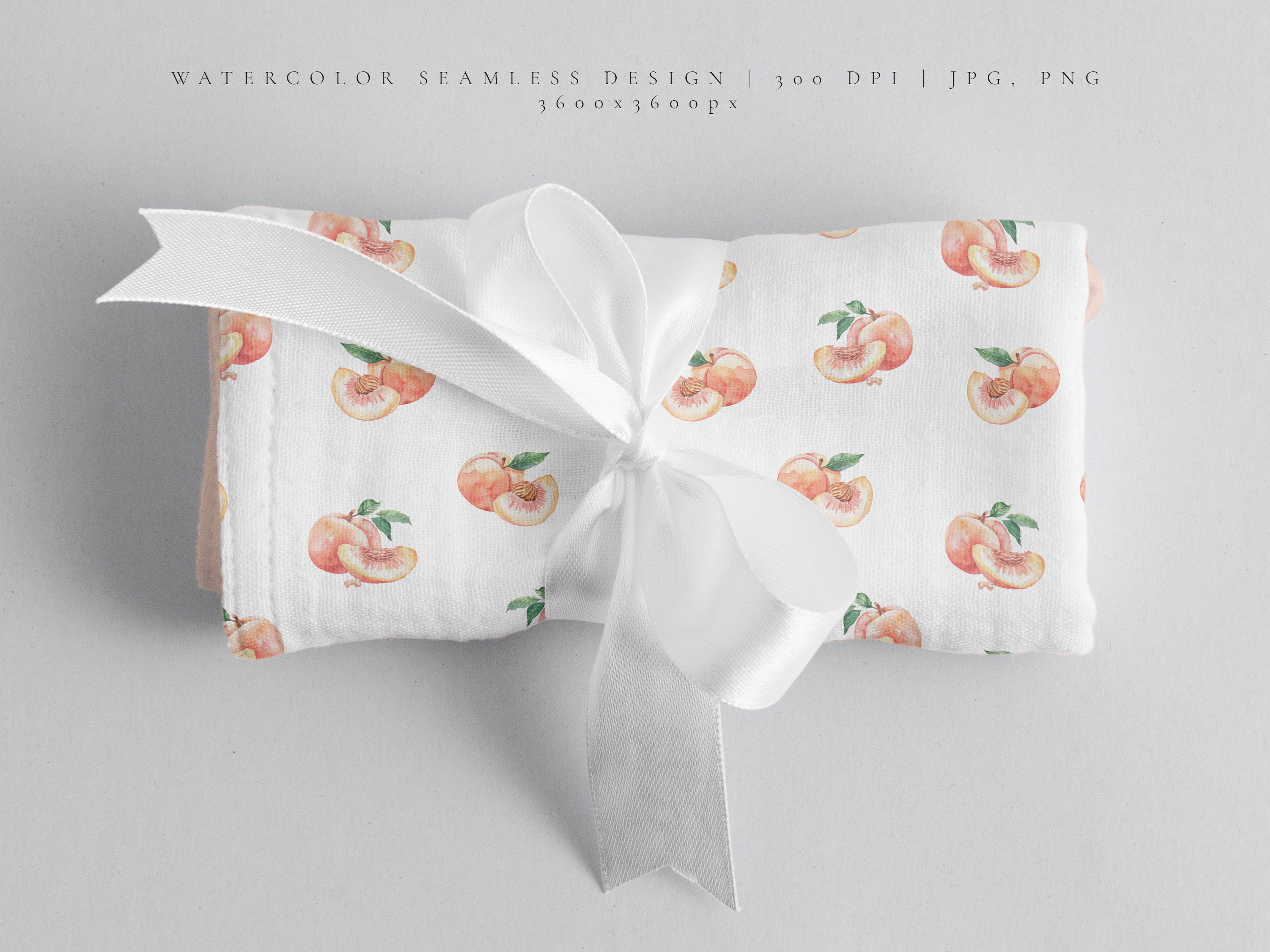 Watercolor Peach Digital Paper Fruit Seamless Pattern Watecolor Fruit ...