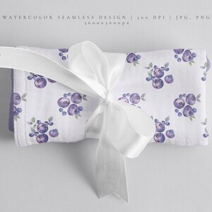 Watercolor Blueberry Digital Paper - Fruit Seamless Pattern - Watecolor ...