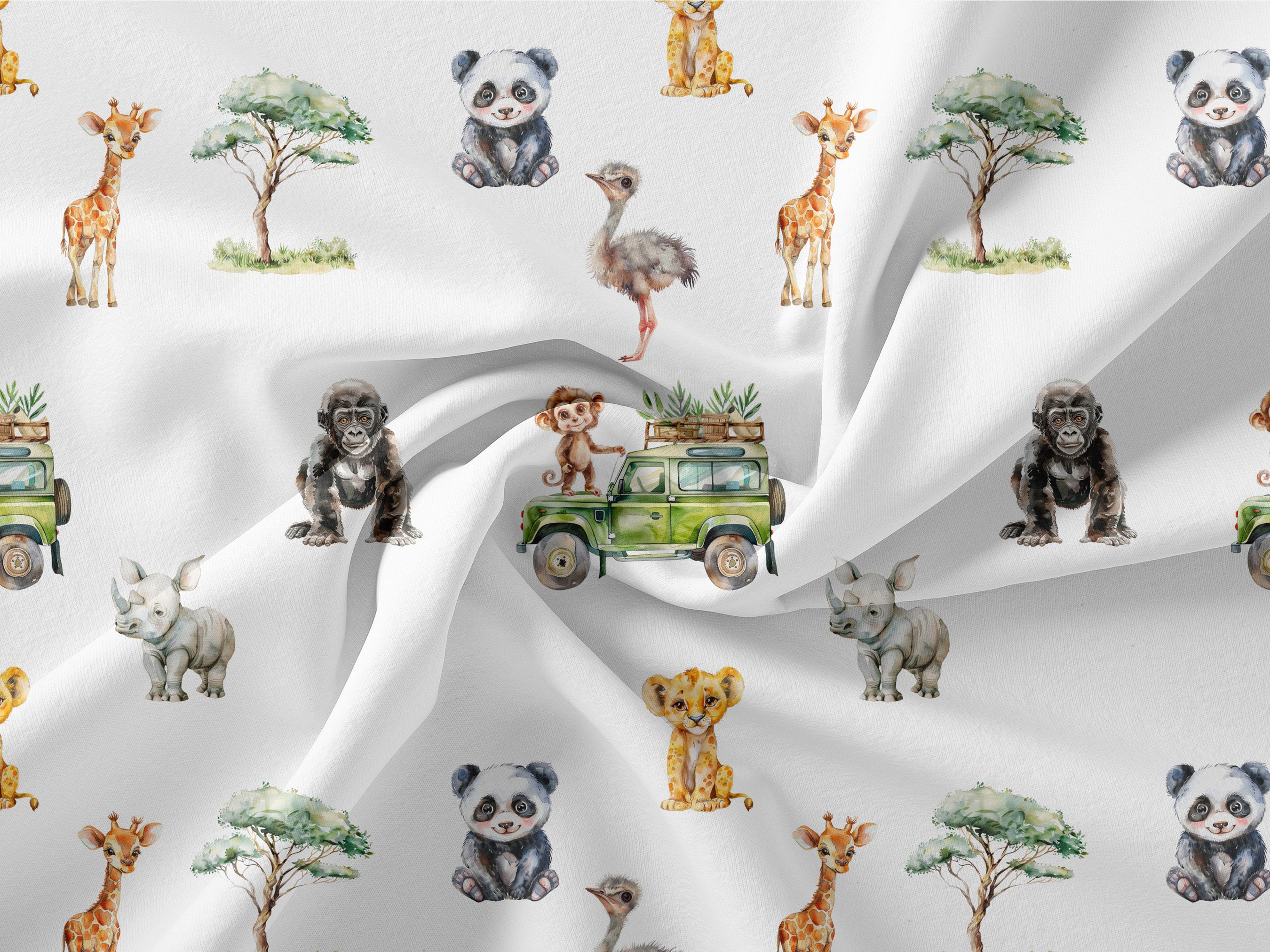 Watercolor Safari Digital Paper Set Digital Background Cute Seamless ...