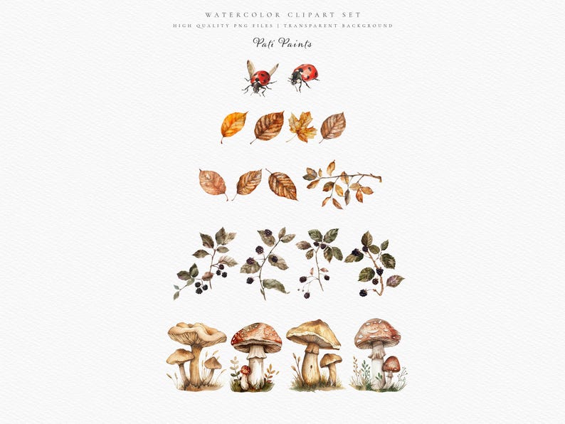Autumn Forest Animal Clipart Bundle - Watercolor Forest Animal Wall Art ...