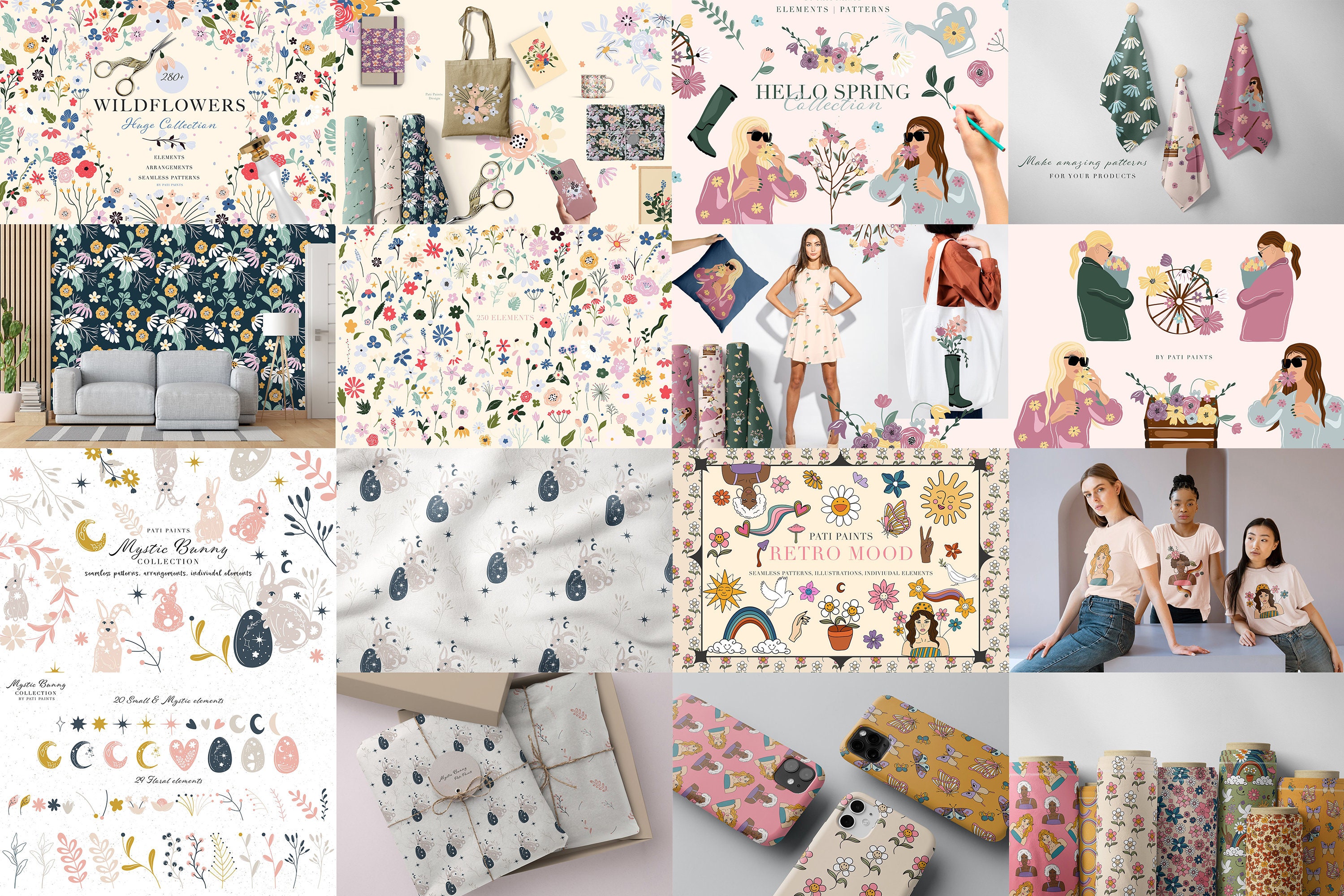 Grand Bundle Digital Clipart and Pattern Graphic Bundle Vector File ...