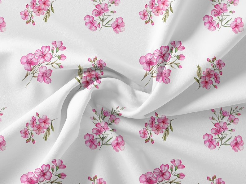 Pink Spring Flower Digital Paper - Floral Seamless Pattern - Digital ...