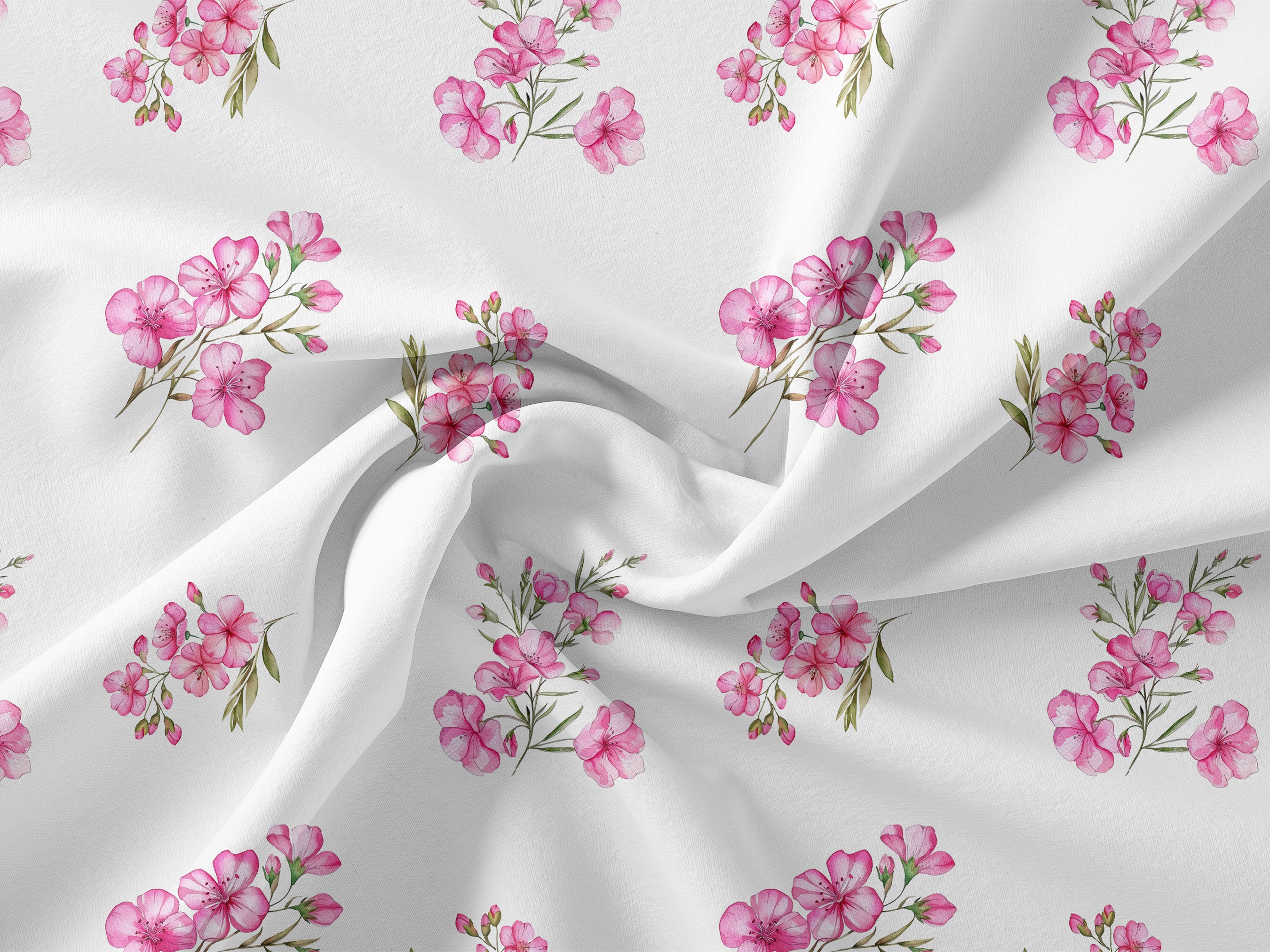 Pink Spring Flower Digital Paper Floral Seamless Pattern Digital ...