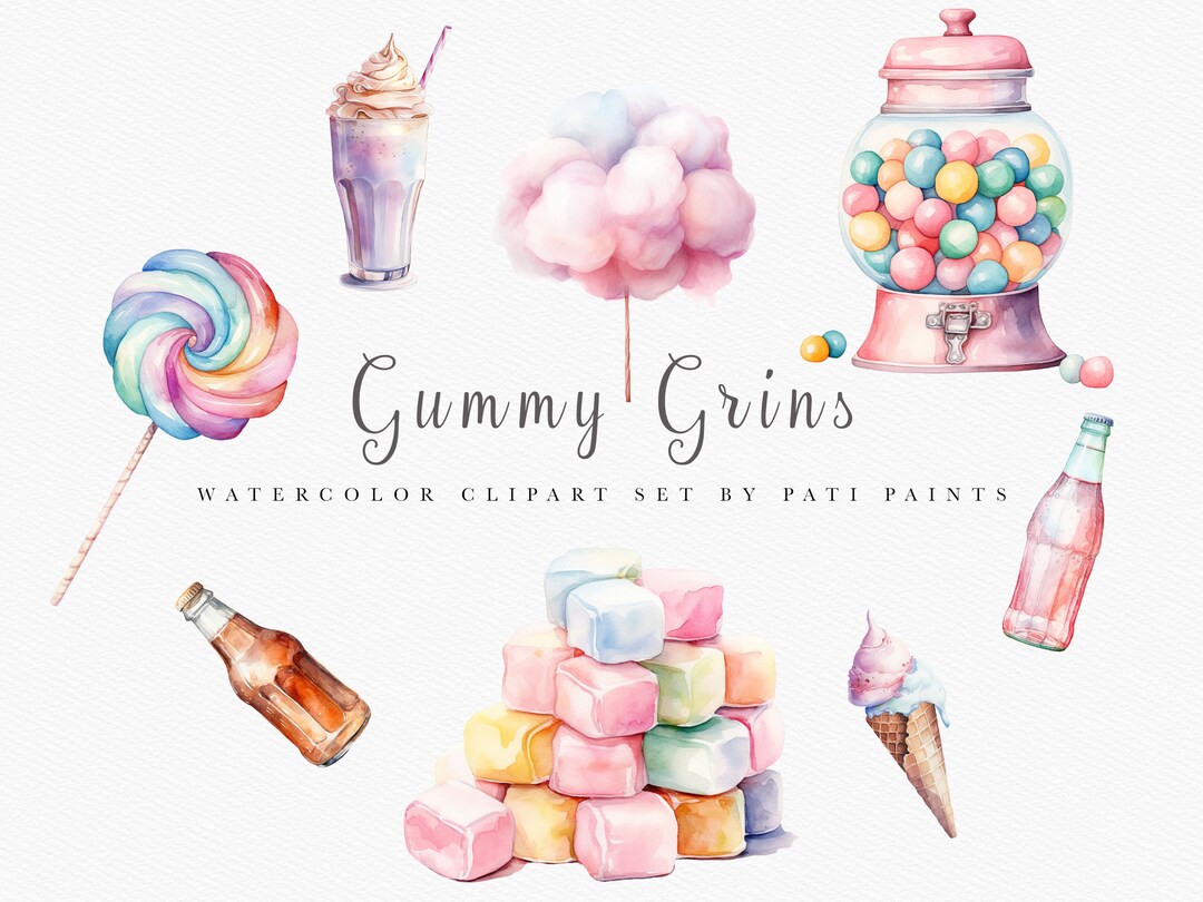 Watercolor Dessert Clipart Bundle - Pastel Sweets Clipart - Watercolor ...