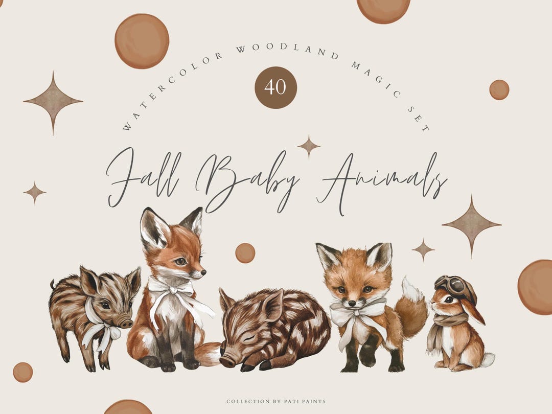Watercolor Fall Woodland Clipart - Nursery Woodland Animals - Baby ...