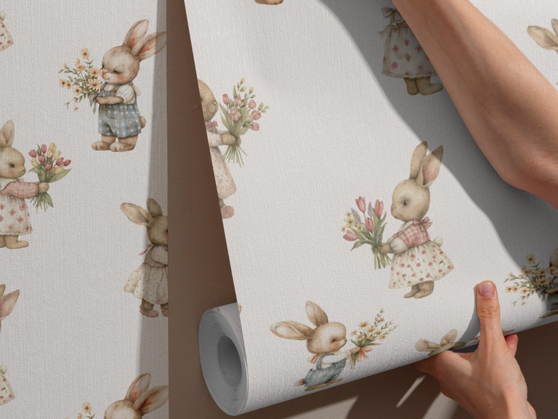 Easter Bunny Digital Paper - Easter Paper - Seamless Pattern ...