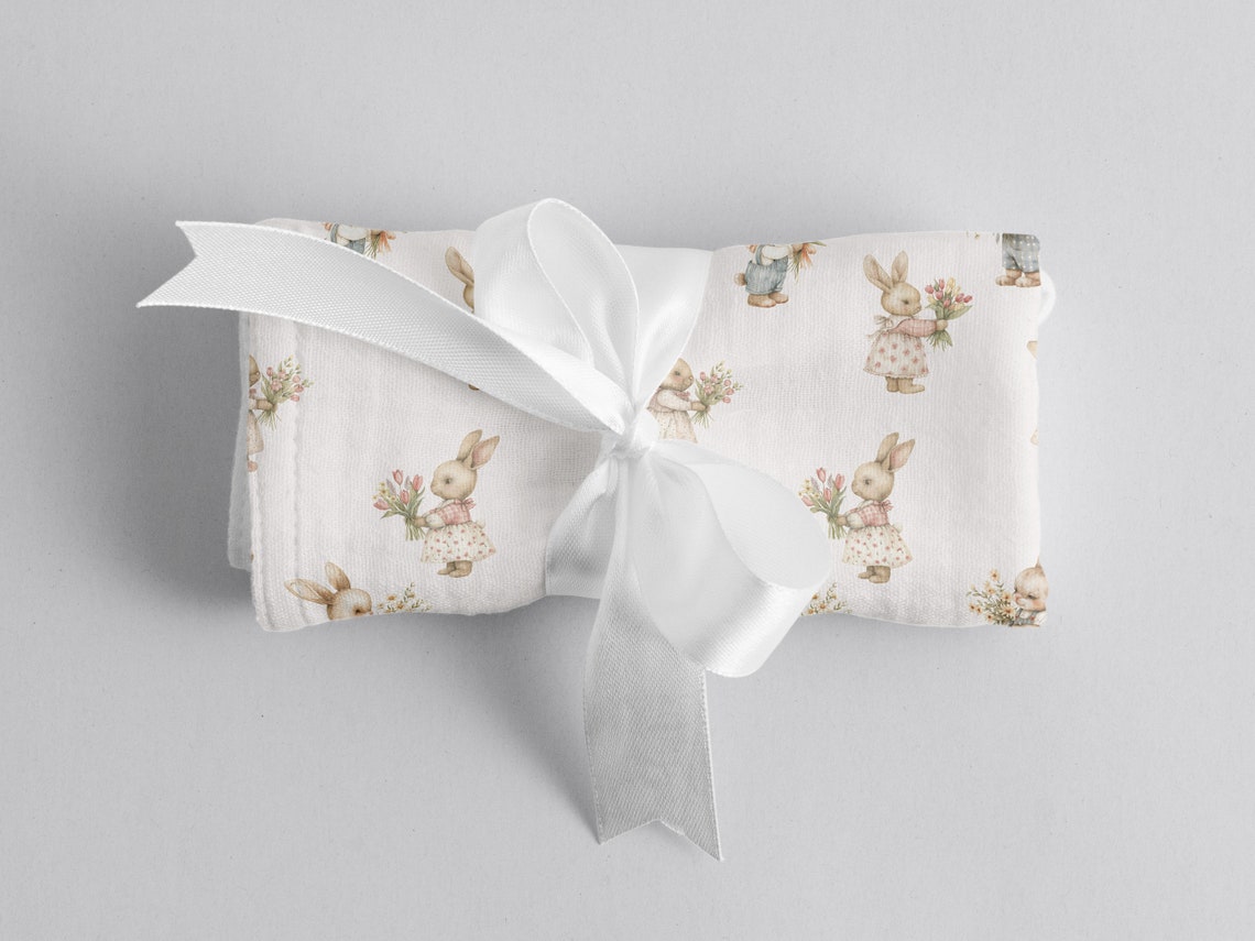 Easter Bunny Digital Paper Easter Paper Seamless Pattern Watercolor ...