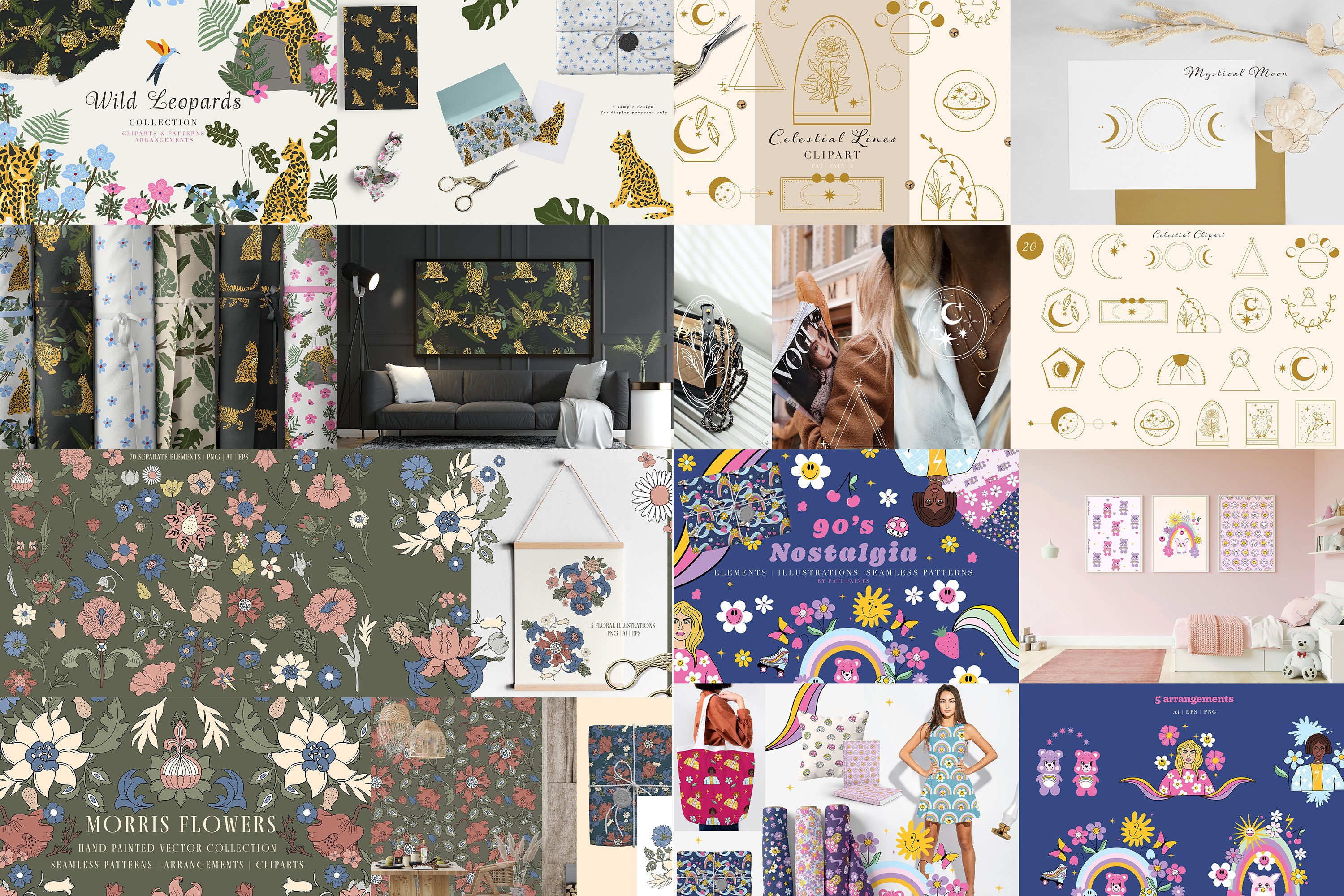 Grand Bundle Digital Clipart and Pattern Graphic Bundle Vector File ...