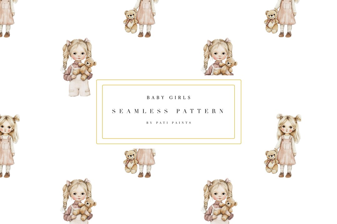 Baby Girl Digital Paper - Nursery Paper - Digital Background - Seamless ...