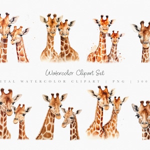 Watercolor Giraffe Clipart for Nursery Wall Art - Safari Nursery Decor ...