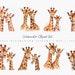 Watercolor Giraffe Clipart for Nursery Wall Art Safari Nursery Decor ...