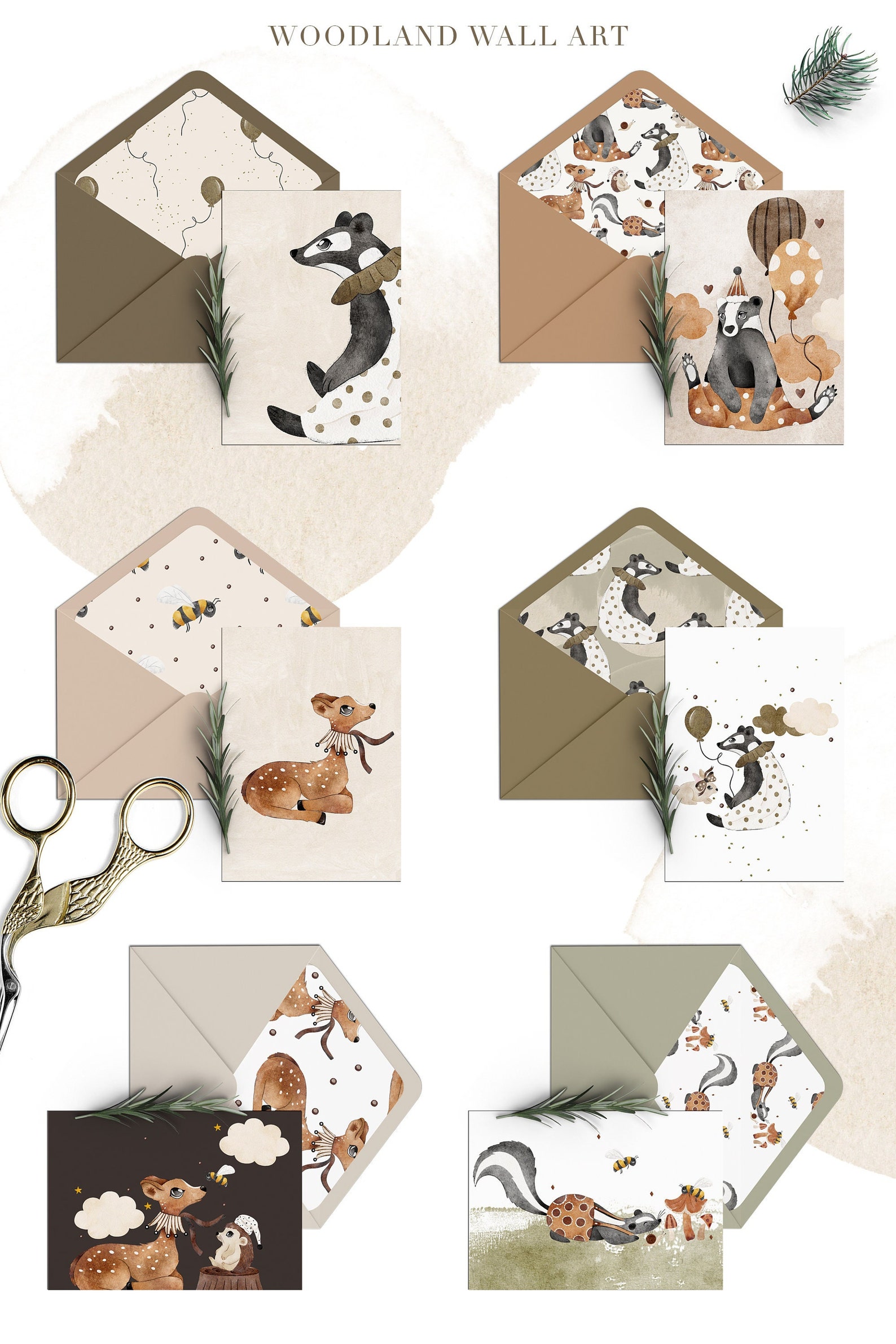 Woodland Friends Collection - Woodland Nursery Decor - Woodland Animal ...