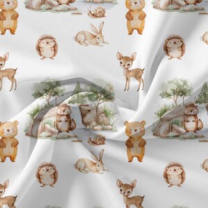 Watercolor Woodland Animal Digital Paper Set - Seamless Pattern ...