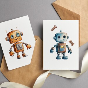 Watercolor Robots Clipart Bundle - Children Printables - Scrapbook ...