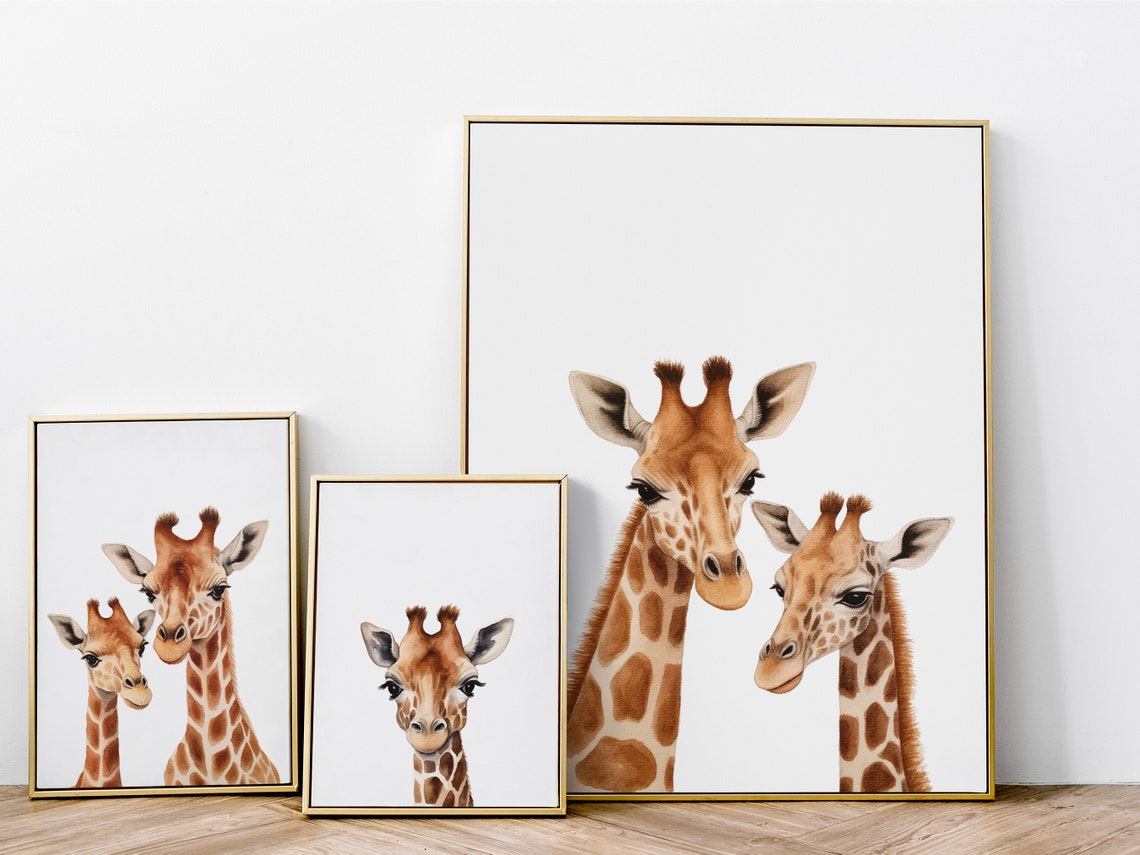 Watercolor Giraffe Clipart for Nursery Wall Art Safari Nursery Decor ...