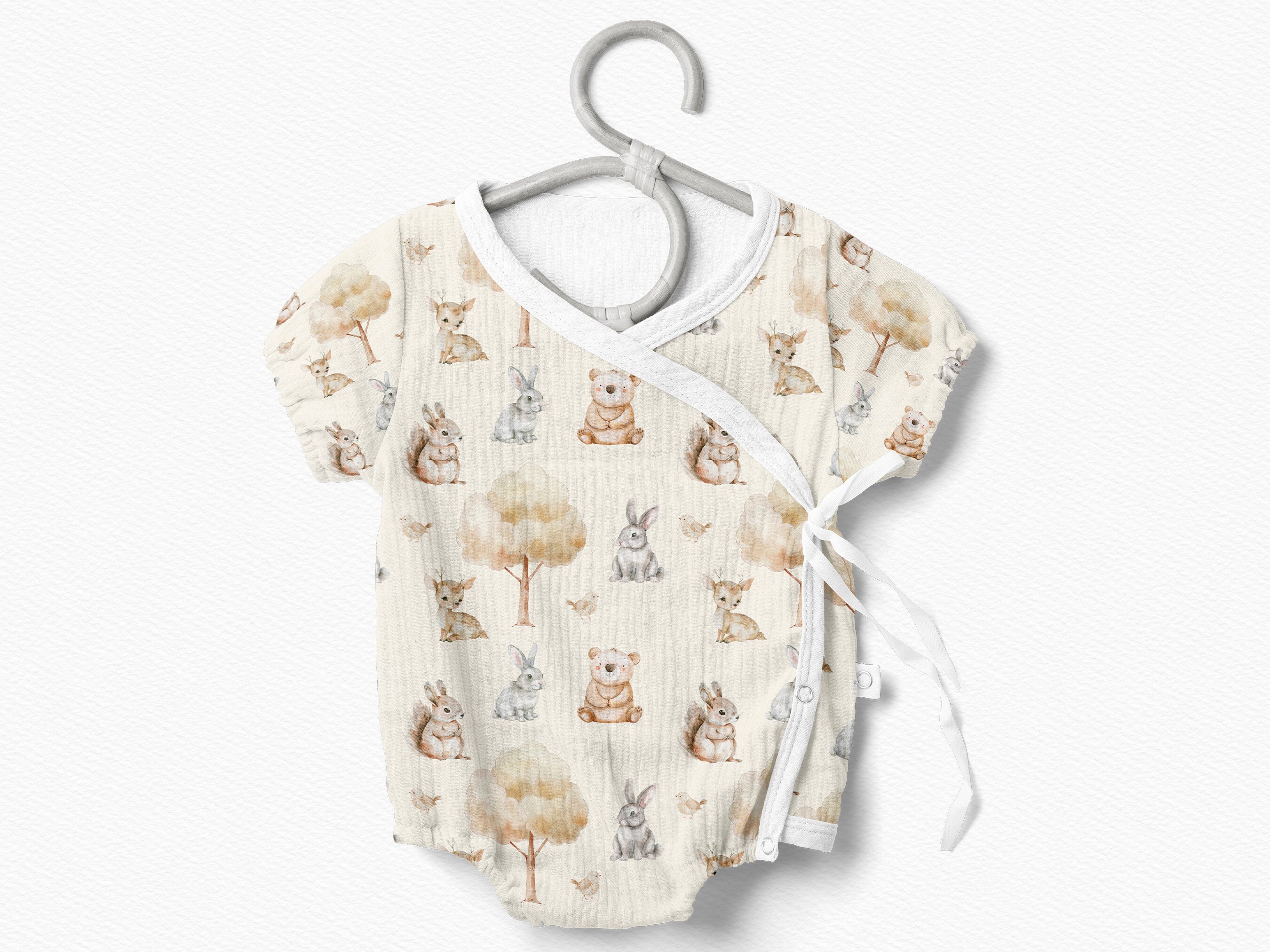 Watercolor Woodland Animals Digital Paper Digital Background Nursery ...