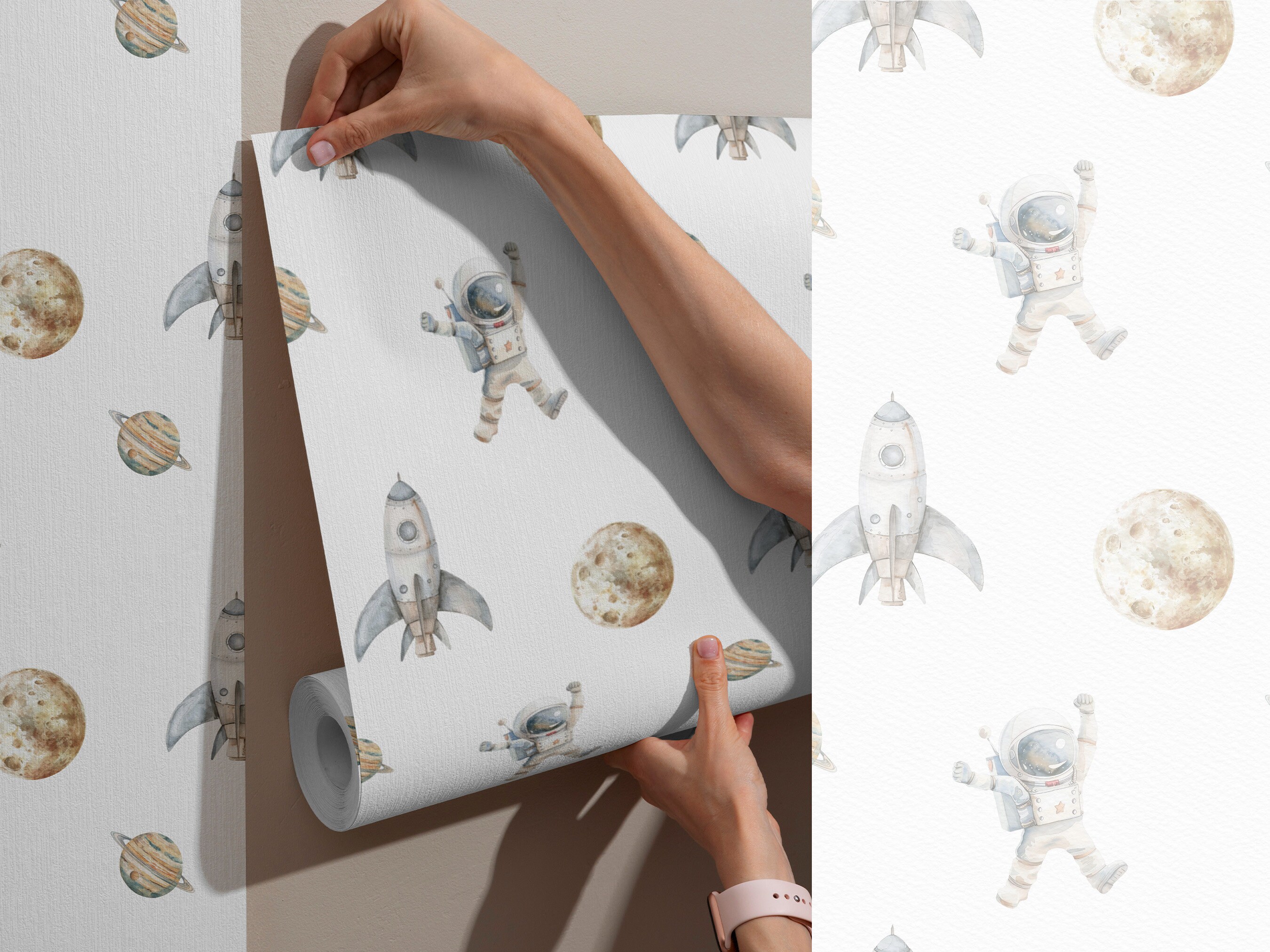 Watercolor Space Digital Paper Digital Background Nursery Seamless ...