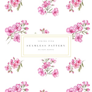 Pink Spring Flower Digital Paper - Floral Seamless Pattern - Digital ...